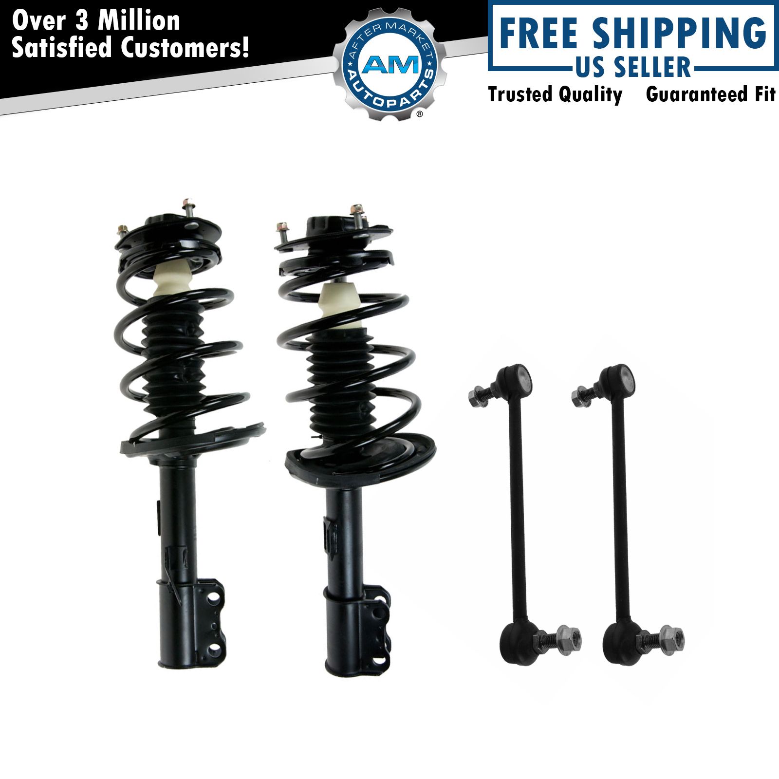 Front Complete Quick Loaded Strut Spring Assembly Sway Bar Link Kit Set