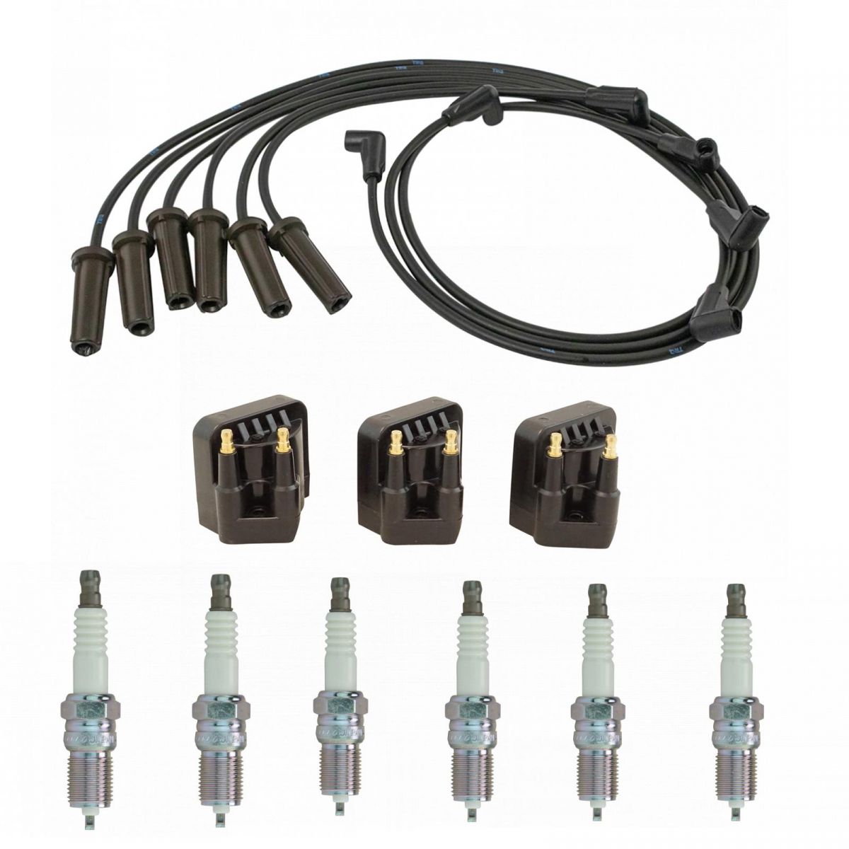Complete Engine Ignition Coil Spark Plug & Wire Kit Set for Buick Chevy ...