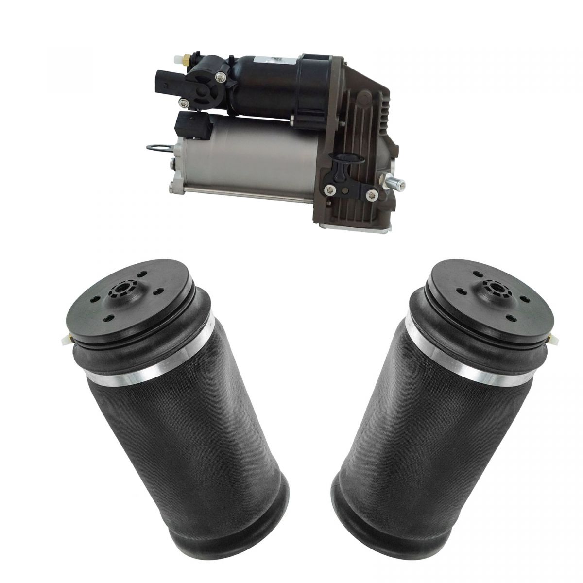 3 Piece Air Suspension Kit Rear Springs & Compressor for Mercedes Benz ...