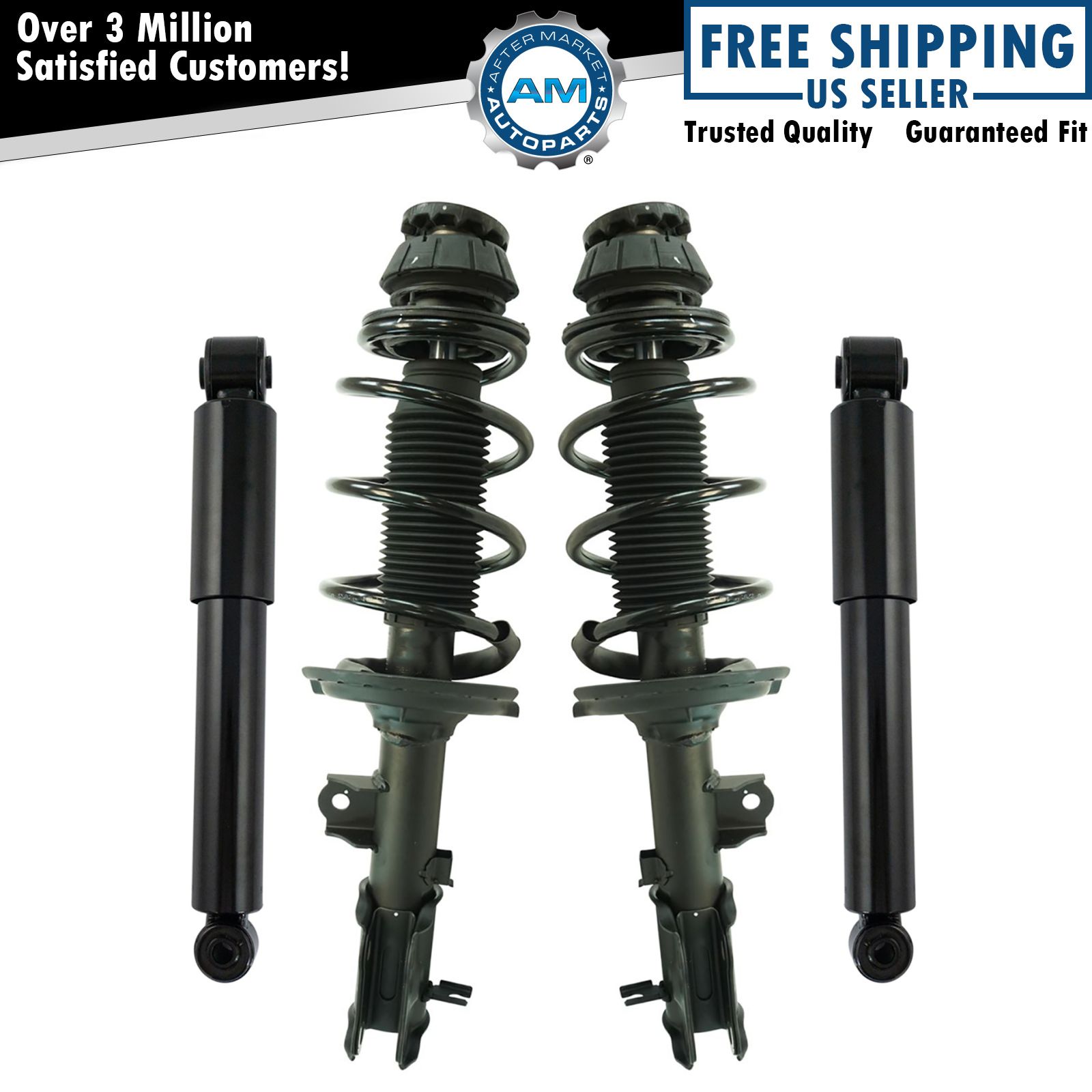 Complete Strut Spring Shock Absorber Front Rear Kit Set 4pc For Hyundai