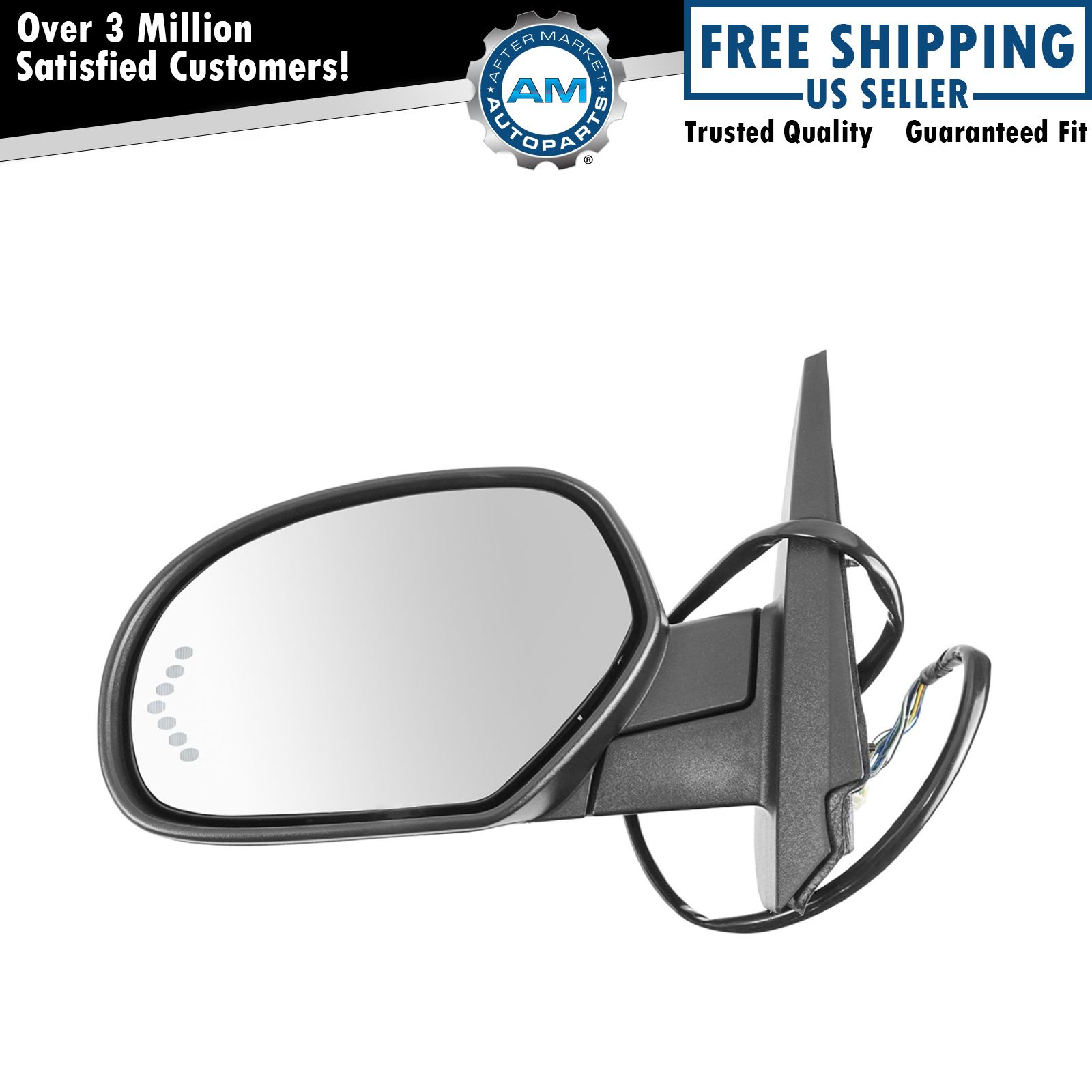 Mirror Power Folding Heated Signal Memory Textured Black Left LH for GM ...