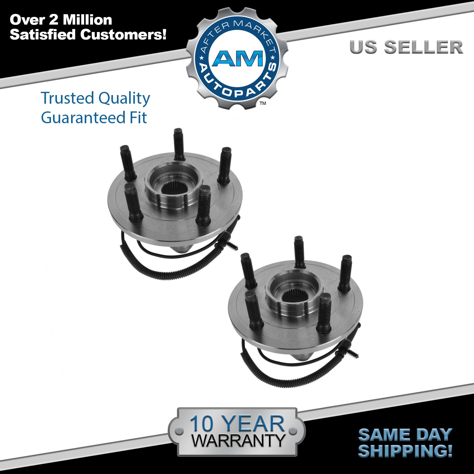 Wheel Bearing & Hub Assembly Front Left & Right Pair Set for Dodge Ram ...